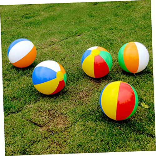 ibasenice 24 Pcs Inflatable Ball Outdoor Toy Outside Summer Toys Kids Beach Toys Blowing Pool Ball Colored Rainbow Beach Balls Outside Toys Water Balloons Water Ball Toy PVC Play Ball PVC