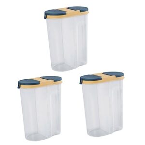 alipis 3 pcs storage tank plastic storage bins pet food plastic storage boxes storage boxes with lids kitchen storage bins airtight cereal container seal box kitchen storage boxes grid pp