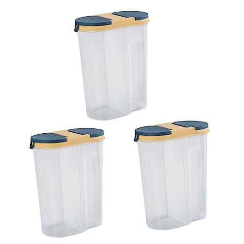 Alipis 3 Pcs Storage Tank Plastic Storage Bins Pet Food Plastic Storage Boxes Storage Boxes with Lids Kitchen Storage Bins Airtight Cereal Container Seal Box Kitchen Storage Boxes Grid Pp