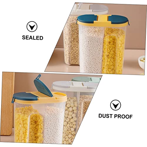 Alipis 3 Pcs Storage Tank Plastic Storage Bins Pet Food Plastic Storage Boxes Storage Boxes with Lids Kitchen Storage Bins Airtight Cereal Container Seal Box Kitchen Storage Boxes Grid Pp