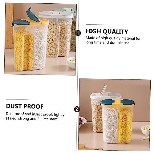 Alipis 3 Pcs Storage Tank Plastic Storage Bins Pet Food Plastic Storage Boxes Storage Boxes with Lids Kitchen Storage Bins Airtight Cereal Container Seal Box Kitchen Storage Boxes Grid Pp