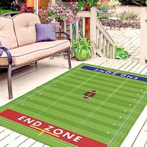 America Football Backdrop Outdoor Rug for Patio/Deck/Porch, Non-Slip Large Area Rug 5 x 8 Ft, Rugby Sports Stadium Field Indoor Outdoor Rugs Washable Area Rugs, Reversible Camping Rug Carpet Runner