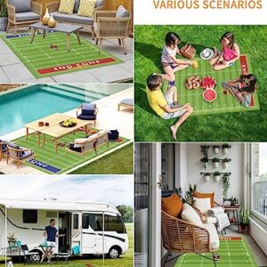 America Football Backdrop Outdoor Rug for Patio/Deck/Porch, Non-Slip Large Area Rug 5 x 8 Ft, Rugby Sports Stadium Field Indoor Outdoor Rugs Washable Area Rugs, Reversible Camping Rug Carpet Runner