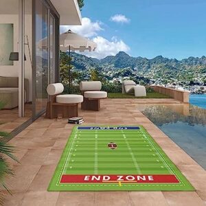 America Football Backdrop Outdoor Rug for Patio/Deck/Porch, Non-Slip Large Area Rug 5 x 8 Ft, Rugby Sports Stadium Field Indoor Outdoor Rugs Washable Area Rugs, Reversible Camping Rug Carpet Runner