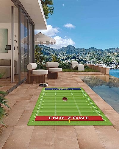 America Football Backdrop Outdoor Rug for Patio/Deck/Porch, Non-Slip Large Area Rug 5 x 8 Ft, Rugby Sports Stadium Field Indoor Outdoor Rugs Washable Area Rugs, Reversible Camping Rug Carpet Runner