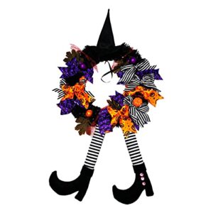 halloween wreaths fall front door wreath, autumn wreath for home decor halloween window hanging purple harvest hello sign props artificial farmhouse