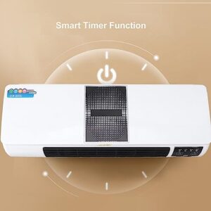 Wall Mount Air Conditioner Fan Portable Air Conditioner Fan Air Conditioner Fan Heater Air Cooler Small Air Conditioner Fan with Remote Control for Office Home Bedroom Living Room, White