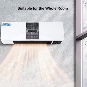 Wall Mount Air Conditioner Fan Portable Air Conditioner Fan Air Conditioner Fan Heater Air Cooler Small Air Conditioner Fan with Remote Control for Office Home Bedroom Living Room, White