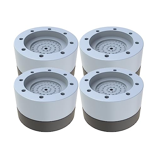 Mswinnie Round Bed Furniture Risers 1 Inch Adjustable Stackable Furniture Lifts Risers，Heightening 1" or 2" for Bed Frame, Desk, Table, Sofa, Couch, Chair, Supports Up to 1,300 lbs, Gray Pack of 4