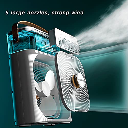 Portable Air Conditioner Fan, Mini Cooler Fan, Plastic Misting Humidifier Fan Rechargeable Desktop Air Cooler