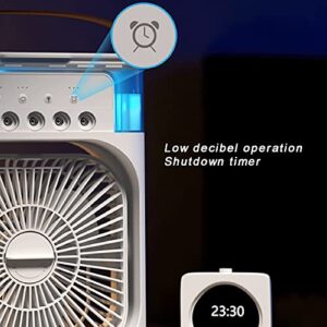 Portable Air Conditioner Fan, Mini Cooler Fan, Plastic Misting Humidifier Fan Rechargeable Desktop Air Cooler