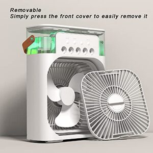 Portable Air Conditioner Fan, Mini Cooler Fan, Plastic Misting Humidifier Fan Rechargeable Desktop Air Cooler