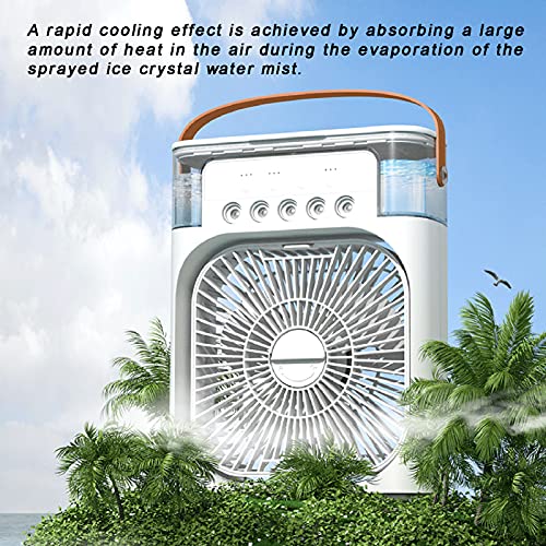 Portable Air Conditioner Fan, Mini Cooler Fan, Plastic Misting Humidifier Fan Rechargeable Desktop Air Cooler