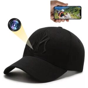 firstoy hidden camera cap, full hd 1080p wifi spy camera hat with night vision and remote viewing function, nanny cam surveillance for home indoor outdoor security as cycling walking traveling