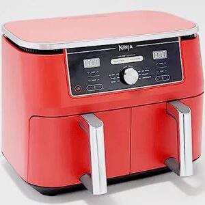 Ninja DZ402QRD Foodi 6-in-1 10-QT 2-Basket Air Fryer with DualZone Technology, (Renewed) RED