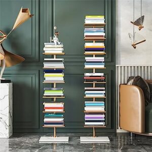 kwoking modern open back bookshelf vertical shelf bookcase nordic invisible bookshelf shelf floor wall bedroom suspension simple bookcase small apartment bookshelf gold 13.8" l x 9.8" w x 59" h