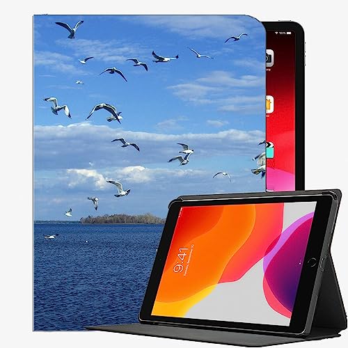 YENDOSTEEN iPad Air 5th Generation Case 2022 / iPad Air 4th 2020 Case 10.9 Inch,Lake Seagulls Protective Smart Cover for iPad Air 5th A2589 A2591/ Air 4th Gen A2316 A2324