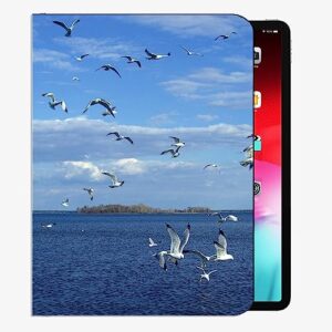 YENDOSTEEN iPad Air 5th Generation Case 2022 / iPad Air 4th 2020 Case 10.9 Inch,Lake Seagulls Protective Smart Cover for iPad Air 5th A2589 A2591/ Air 4th Gen A2316 A2324