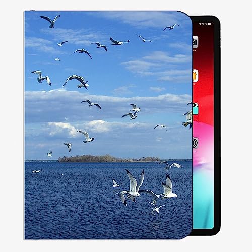 YENDOSTEEN iPad Air 5th Generation Case 2022 / iPad Air 4th 2020 Case 10.9 Inch,Lake Seagulls Protective Smart Cover for iPad Air 5th A2589 A2591/ Air 4th Gen A2316 A2324