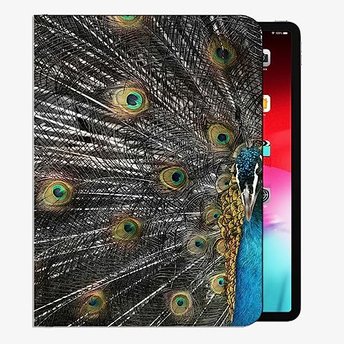 YENDOSTEEN iPad Air 5th Generation Case 2022 / iPad Air 4th 2020 Case 10.9 Inch,Bird Display Tail Peacock Smart Case with Soft TPU Back,Auto Wake/Sleep