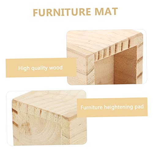 Holibanna Solid Wood Bed Mat Floor Sofa Heavy Duty Bed Frames Heavy Duty Table Legs Chair Leg Floor Protector Square Stackable Lifters Bamboo Bed Height Pad Sofa Lifter Risers Padding Block