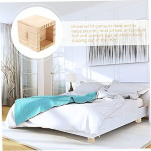 Holibanna Solid Wood Bed Mat Floor Sofa Heavy Duty Bed Frames Heavy Duty Table Legs Chair Leg Floor Protector Square Stackable Lifters Bamboo Bed Height Pad Sofa Lifter Risers Padding Block