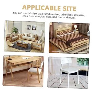 Holibanna Solid Wood Bed Mat Floor Sofa Heavy Duty Bed Frames Heavy Duty Table Legs Chair Leg Floor Protector Square Stackable Lifters Bamboo Bed Height Pad Sofa Lifter Risers Padding Block