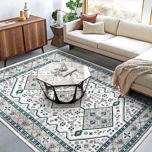 GlowSol Area Rugs 8x10 Boho Living Room Rugs Washable Rugs Boho Abstract Rug Non Slip Floor Mat Soft Thin Area Rug Bedroom Dining Room Office Rug Accent Carpet，8x10