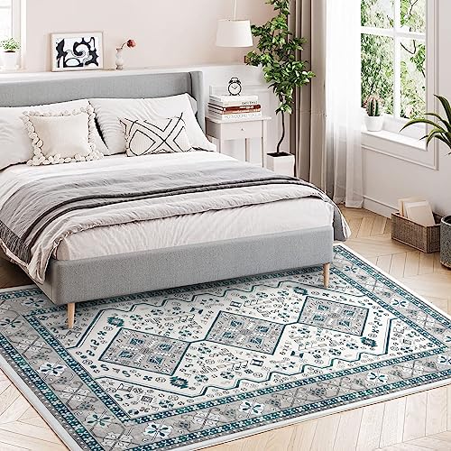 GlowSol Area Rugs 8x10 Boho Living Room Rugs Washable Rugs Boho Abstract Rug Non Slip Floor Mat Soft Thin Area Rug Bedroom Dining Room Office Rug Accent Carpet，8x10