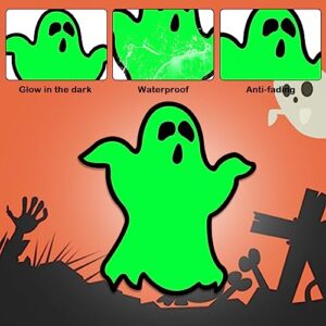 Halloween Decorations Outdoor Yard Signs, 6 PCS Glow in the Dark Fluorescence Halloween Scary Ghost Yard Signs with Stakes，Scary Silhouette Halloween Decorations for Outdoor Lawn Garden