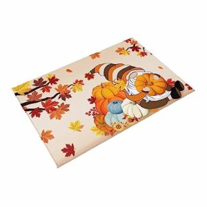 Outdoor Area Rug for Patio,Thanksgiving Dwarf Pumpkin Maple Leaf Camping Rugs Indoor Large Floor Mat 5x8ft,Fall Orange Gradient Leaves Outside Carpet for Deck RV Picnic Porch Backyard Bedroom