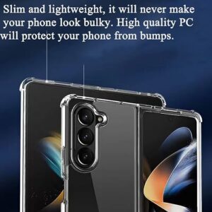 UEEBAI Clear Case for Samsung Galaxy Z Fold 5 5G, Lightweight Foldable Slim Case Shock Absorption [Anti-Yellow] Cover Perfectly Fit Protective Phone Case Reinforced Corners Case for Women and Men