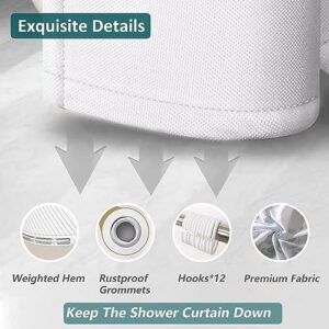 QOQIBU Sage Green Shower Curtain for Bathroom with 12 Hooks, Waterproof Enhanced Shower Curtains with Eucalyptus Leaf Plant Pattern, Floral Shower Curtain Inspired by Nature for Decoratin-72 x72