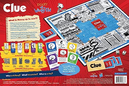 CLUE: Diary of a Wimpy Kid | Solve the Mystery in This Collectible Clue Game Featuring Characters & Locations from the Popular Book Series Diary of a Wimpy Kid | Officially-Licensed Diary of a Wimpy