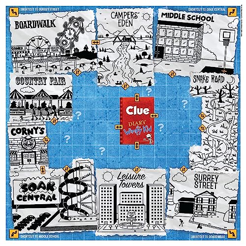 CLUE: Diary of a Wimpy Kid | Solve the Mystery in This Collectible Clue Game Featuring Characters & Locations from the Popular Book Series Diary of a Wimpy Kid | Officially-Licensed Diary of a Wimpy