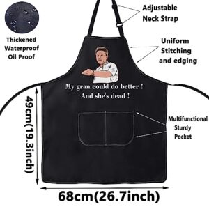 WZMPA Ramsay Chef Kitchen Apron Hell Cooking Gifts My Gran Could Do Better And She's Dead Ramsay Apron For Friend Family (My gran dead apron)