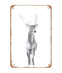 b and w deer metal signs decoracin vintage metal tin signs 12x8 inch iron painting wall decor restaurant bar cafe club kitchen decor tin painting