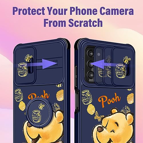 oqpa for Samsung Galaxy A03s Phone Case Cute Cartoon A03s Case with Camera Cover+Ring Holder, Kawaii Funny Case for Samsung A03s for Women Girly Girls Boys Cases for Galaxy A03s, Weini