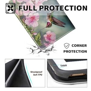 Case for iPad Air 5th Generation (2022) /Air 4th Generation (2020) 10.9 Inch, Slim PU Leather Multi-Angle Smart Folio Stand Cover with Auto Wake Sleep, Hummingbird Flower