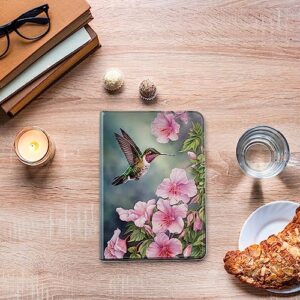 Case for iPad Air 5th Generation (2022) /Air 4th Generation (2020) 10.9 Inch, Slim PU Leather Multi-Angle Smart Folio Stand Cover with Auto Wake Sleep, Hummingbird Flower