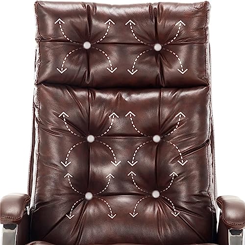 MARURY Big and Tall Office Chair, Living Leather Boss Chair Business Reclining Chair, Office Comfortable Sedentary Study Chair for Heavy People Home Office Desk Chair