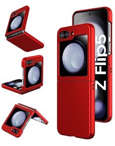 foluu slim fit case for samsung galaxy z flip 5 case, ultra thin matte pc with non-slip grip full protection protective cover for samsung galaxy z flip5 5g 2023 (red)