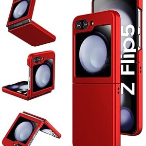 Foluu Slim Fit Case for Samsung Galaxy Z Flip 5 Case, Ultra Thin Matte PC with Non-Slip Grip Full Protection Protective Cover for Samsung Galaxy Z Flip5 5G 2023 (Red)