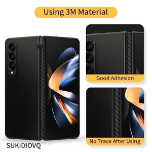 4 Pack for Samsung Galaxy Z Fold 4 Hinge Protector Skin Wrap Cover Film Sticker Phone Carbon Fiber 3M Flexible PVC Vinyl Thin Decal Protective Film for Side Border HD Clear (Carbon Fiber Black)