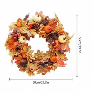 Thanksgiving Front Door Wreath Fall Winter, Christmas Wreaths Fall Door Grasses Pinecones Outside Decor Party Artificial White Welcome Sign Porch Wall Harvest Mantle Small Large Wreaths Foliage