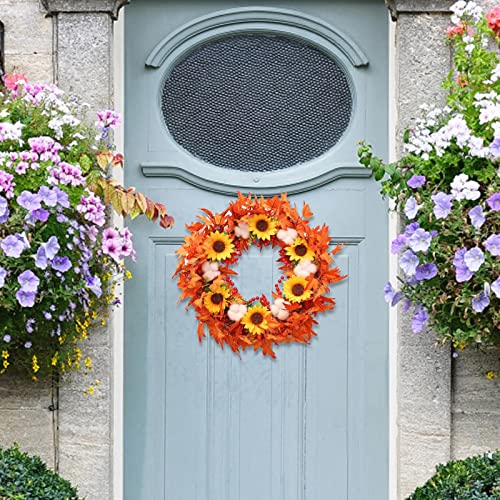 Thanksgiving Front Door Wreath Fall Winter, Christmas Wreaths Fall Door Grasses Pinecones Outside Decor Party Artificial White Welcome Sign Porch Wall Harvest Mantle Small Large Wreaths Foliage