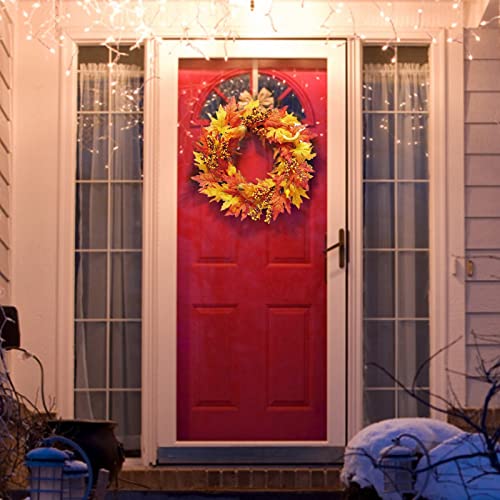 Thanksgiving Front Door Wreath Fall Winter, Christmas Wreaths Fall Door Grasses Pinecones Outside Decor Party Artificial White Welcome Sign Porch Wall Harvest Mantle Small Large Wreaths Foliage