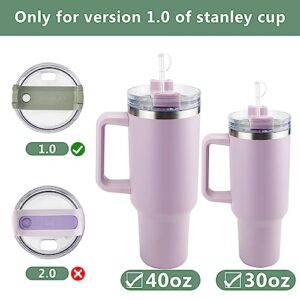 2Sets Silicone Spill Proof Stopper for Stanley 40/30 oz Quencher 1.0 Tumbler with Handle for Stanley Cup Accessories Including 2 Straw Cover Cap, 2 Round Leak Stopper 2 Square Spill Stoppers