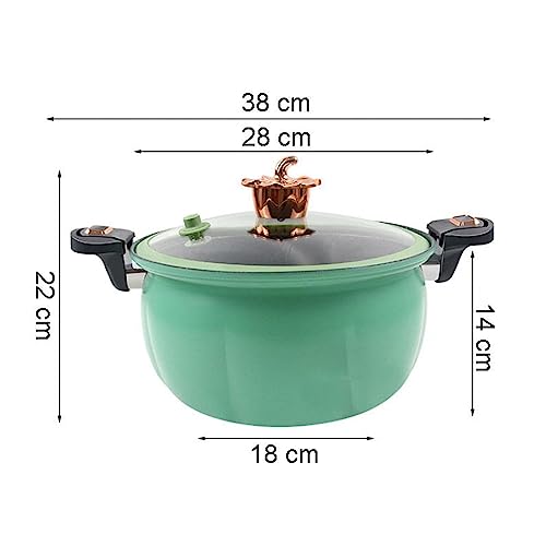 Multifunctional Plumpy Non-stick Micro Pressure Pot, 8L Large Capacity Pumpkin Micro Pressure Pot, Easy To Clean Micro Pressure Cooker for Kitchen (Orange)