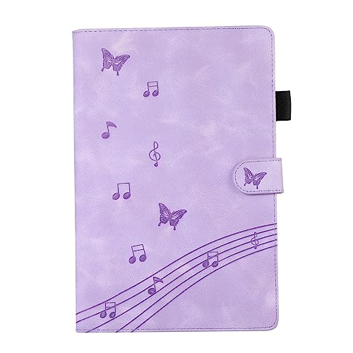 Business Special Butterfly Phonogram Pattern Cover with 2 Credit Card Slots Pencil Holder Kickstand Protective Case for iPad Air 2019/ Pro 10.5" -Purple